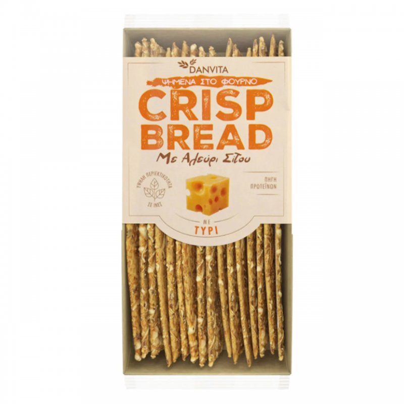 Danvita Crisp Bread παξιμαδάκια με αλεύρι σίτου και τυρί 130gr - 24hr ...